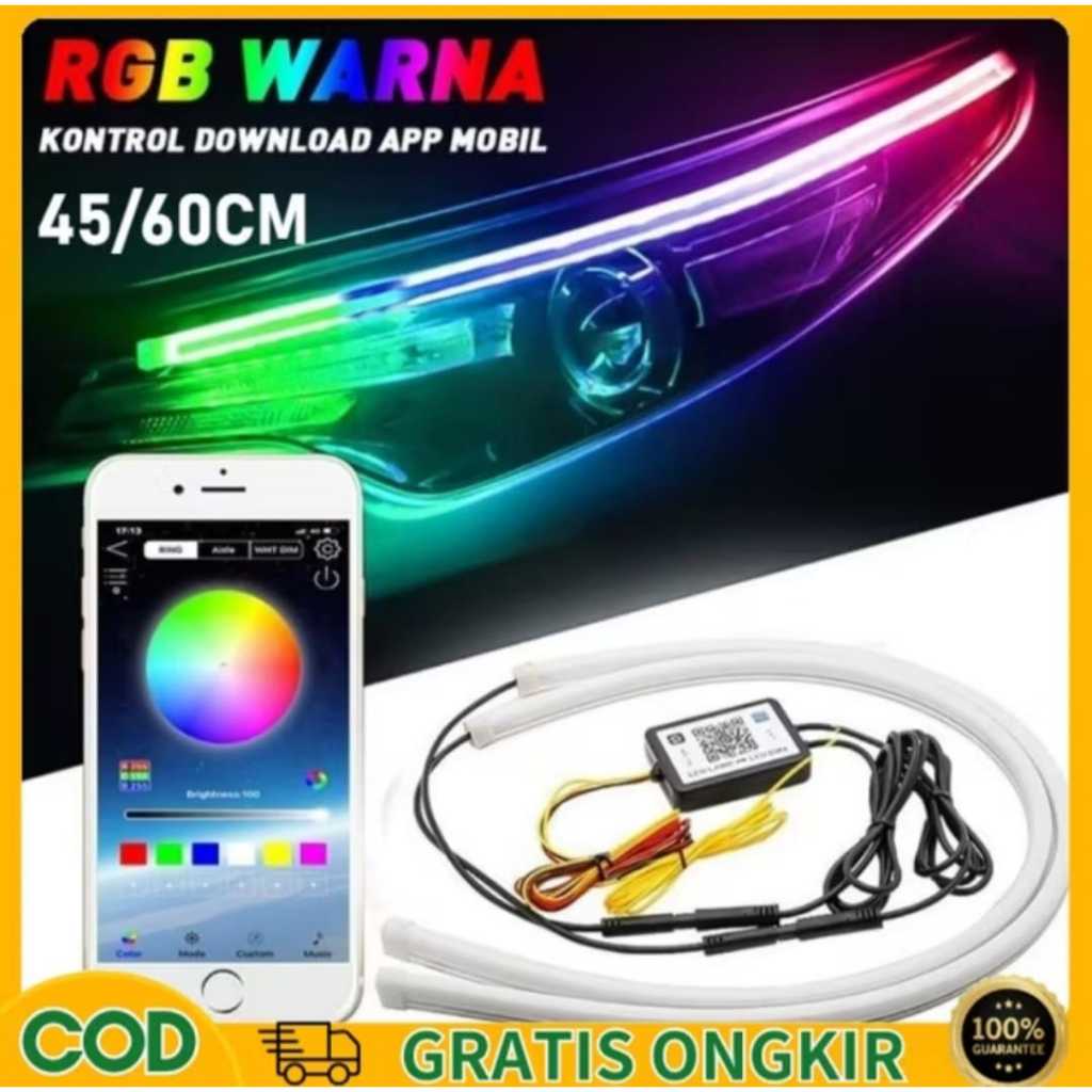 Jual Lampu LED Alis DRL Flexible Matrix WRGB App 30cm 60cm RGB Matrix ...