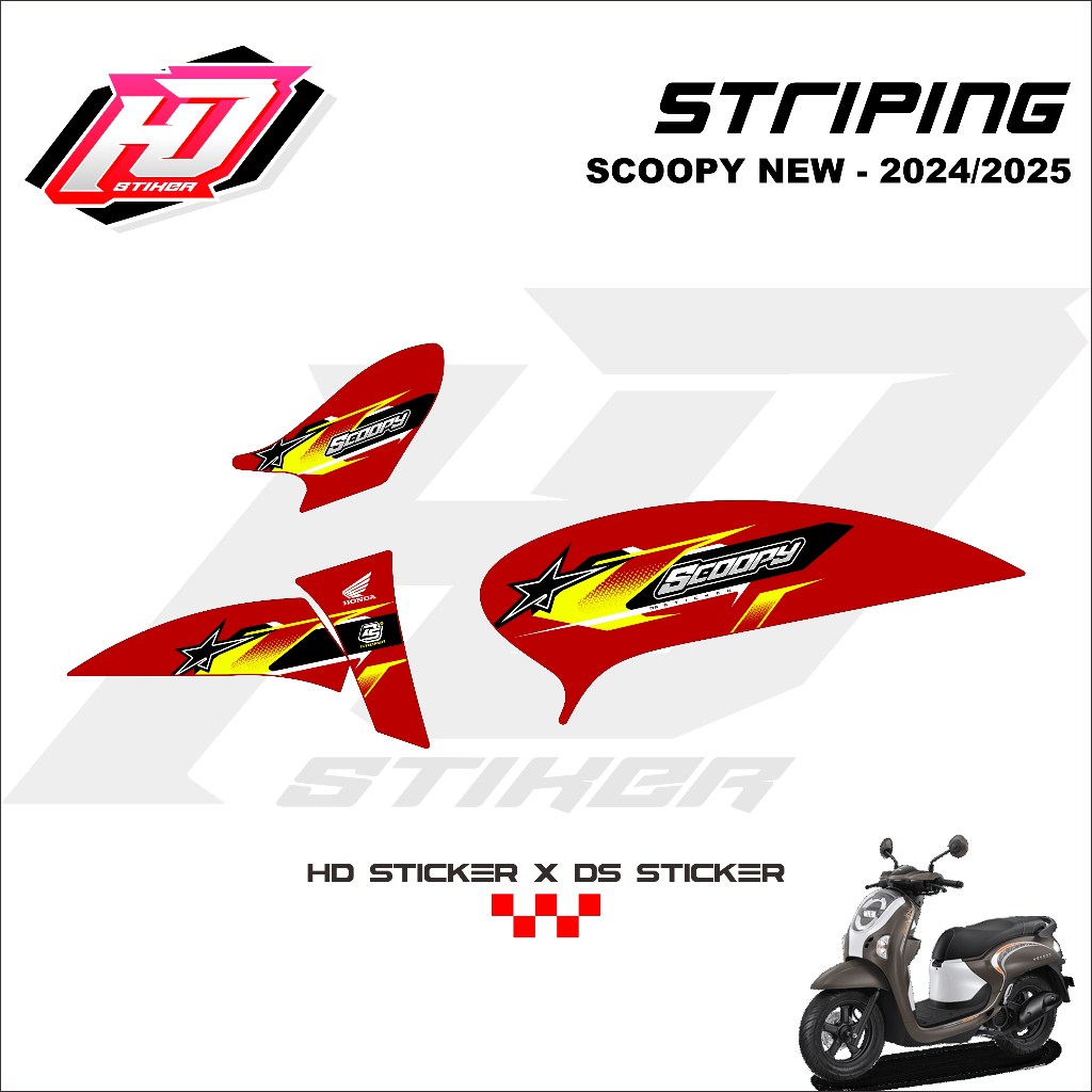 Jual Stiker Scoopy 2024 2025 Decal Striping Scoopy Varian Warna HD03 HD ...