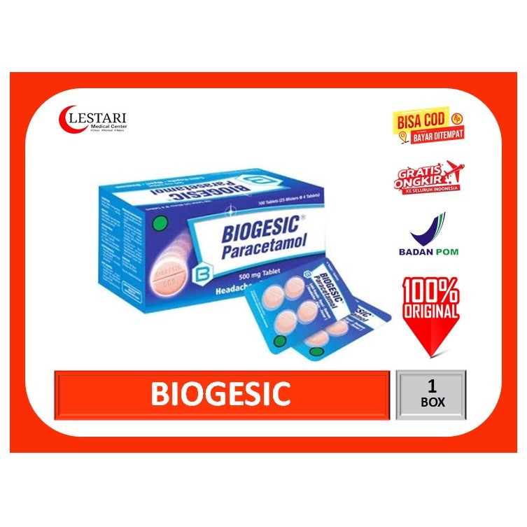 Jual [ BOX ] Biogesic Box / 25 Strip / 4 Tablet | Shopee Indonesia
