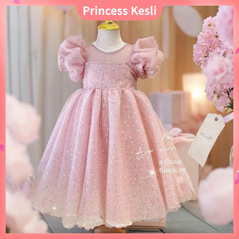Jual Princess Kesli Official Store 2-11 Tahun Gaun Anak Perempuan gaya ...
