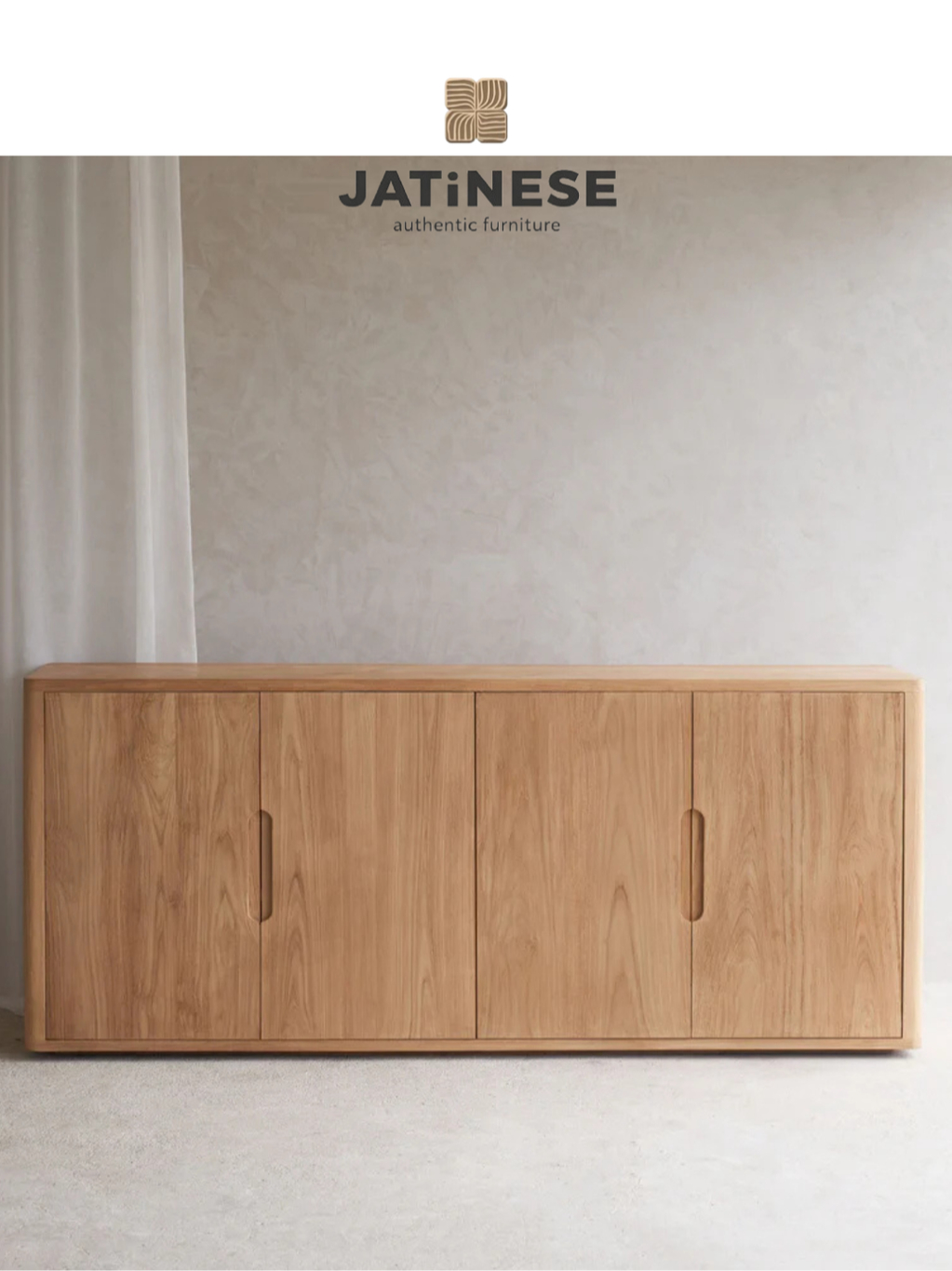 Jual Buffet Japandi Modern dengan Handle Minimalis - Buffet Jati Solid ...