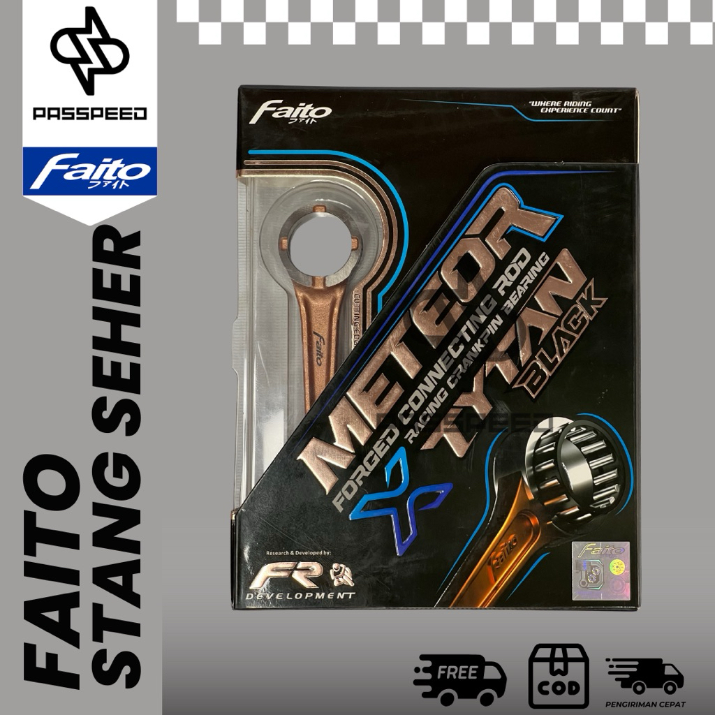 Jual FAITO STANG SEHER CONROD FORGED METEOR + TYTAN BLACK STANG SEHER ...