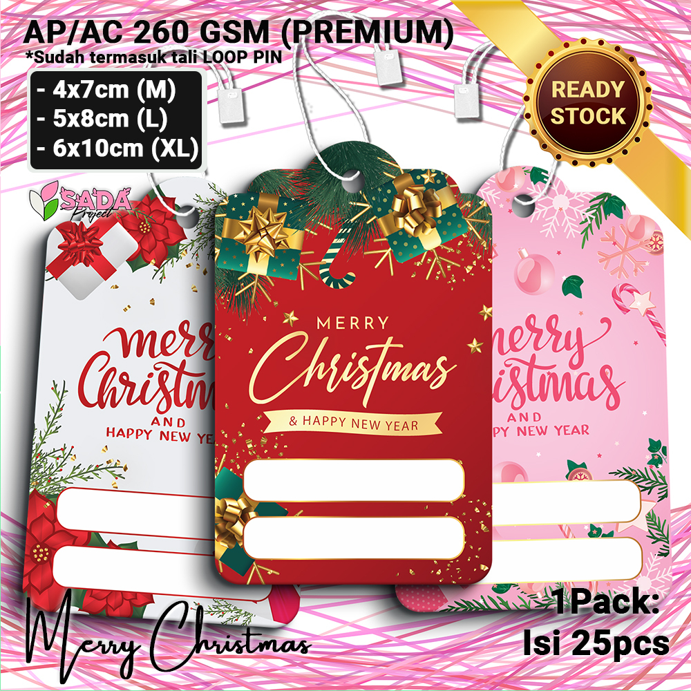 Jual FREE TALI Hang Tag Label Baju Natal Merry Christmas – Label Kado ...