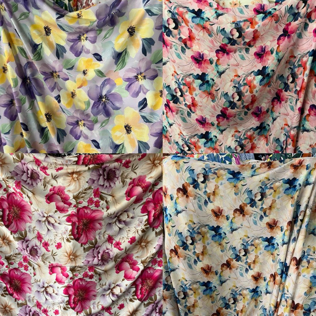 Jual Kain Katun Rayon Viscose Motif Premium | Daster | Pajamas | Mukena ...