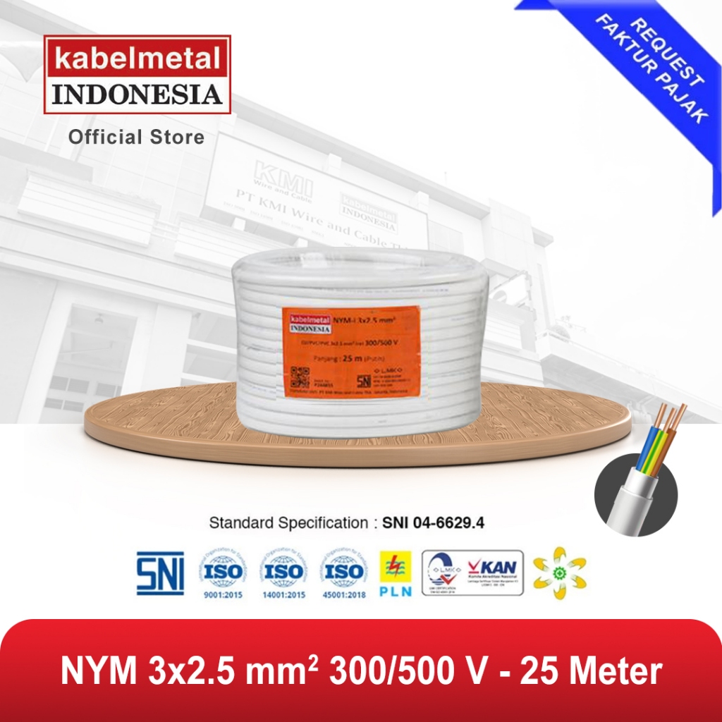 Jual Kabel NYM 3x2.5 mm 25 Meter Roll kabelmetal INDONESIA - Kawat ...