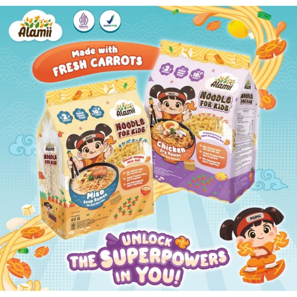 Jual Alamii Mie Sehat Bergizi Non MSG - Alamii noodle Mie alami wortel ...