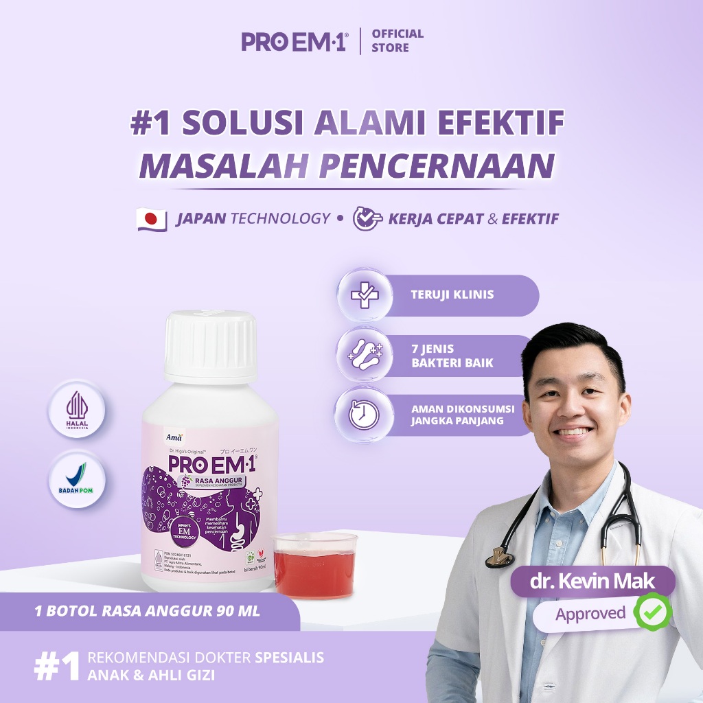 Jual [Approved by dr. Kevin Mak] PRO EM1 Rasa Anggur 90ml | Suplemen ...