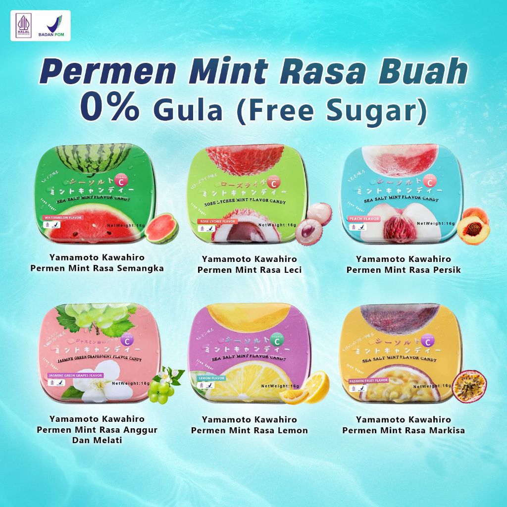 Jual Permen Mint Bebas Gula 16g HALAL BPOM Banyak Varian Rasa Bikin ...
