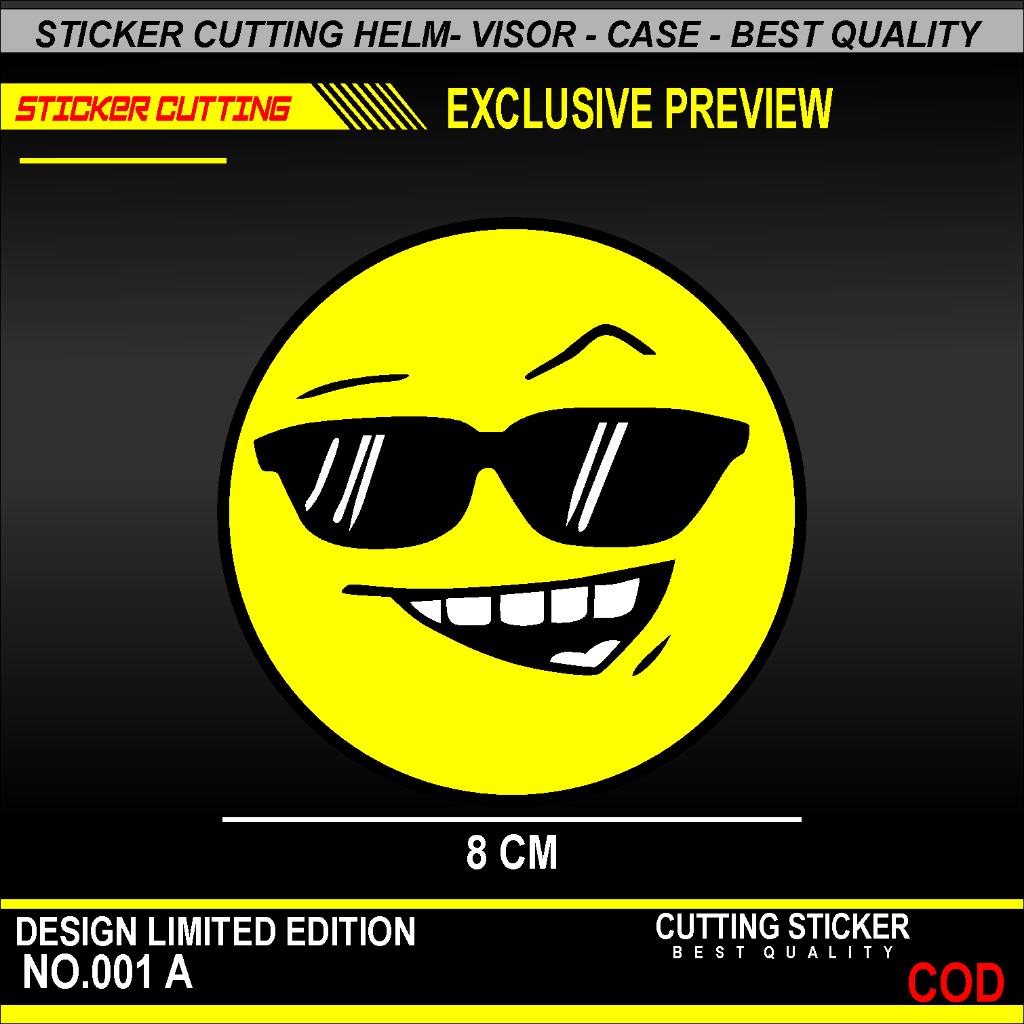 Jual STICKER CUTTING EMOJI KETAWA PAKAI KACAMATA 8CM | Shopee Indonesia
