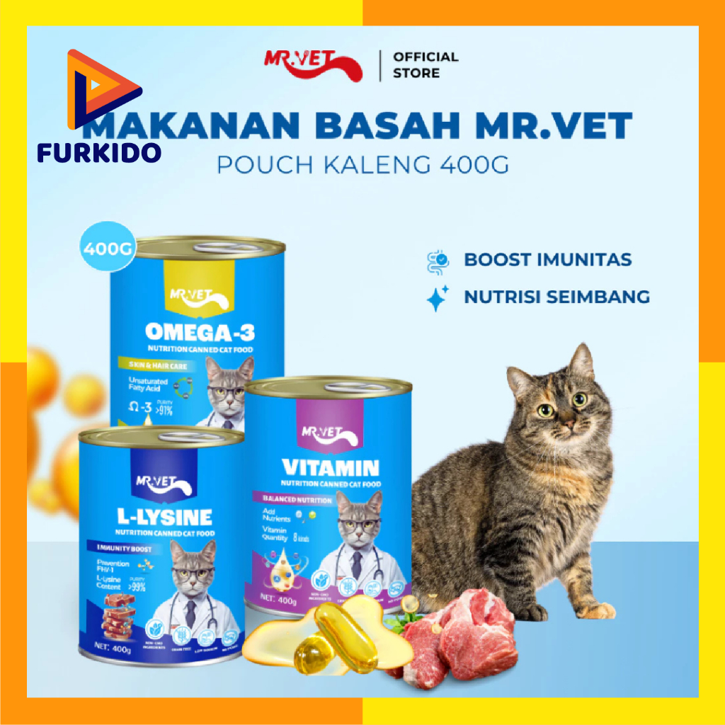 Jual Mr Vet / MrVet Cat Wet Food Can 400 Gr / Makanan Basah Kucing ...
