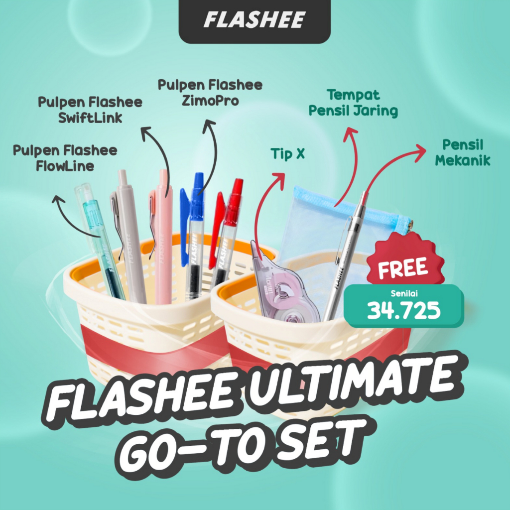 Jual Paket Pulpen Flashee Ultimate Go-To Set Tinta Pulpen Halus Paket ...