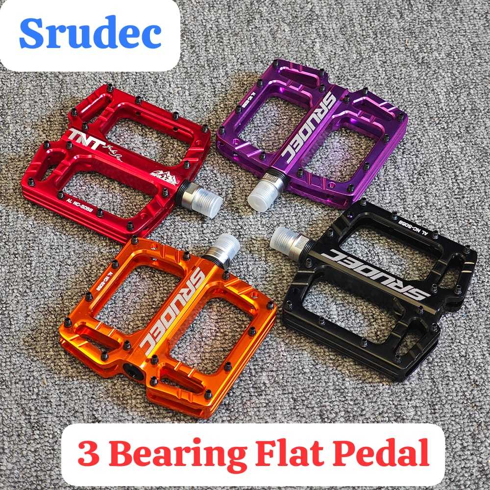 Jual Srudec Pedal Flat Alloy Tapak Lebar 3 Bearing Non Slip Sepeda MTB ...