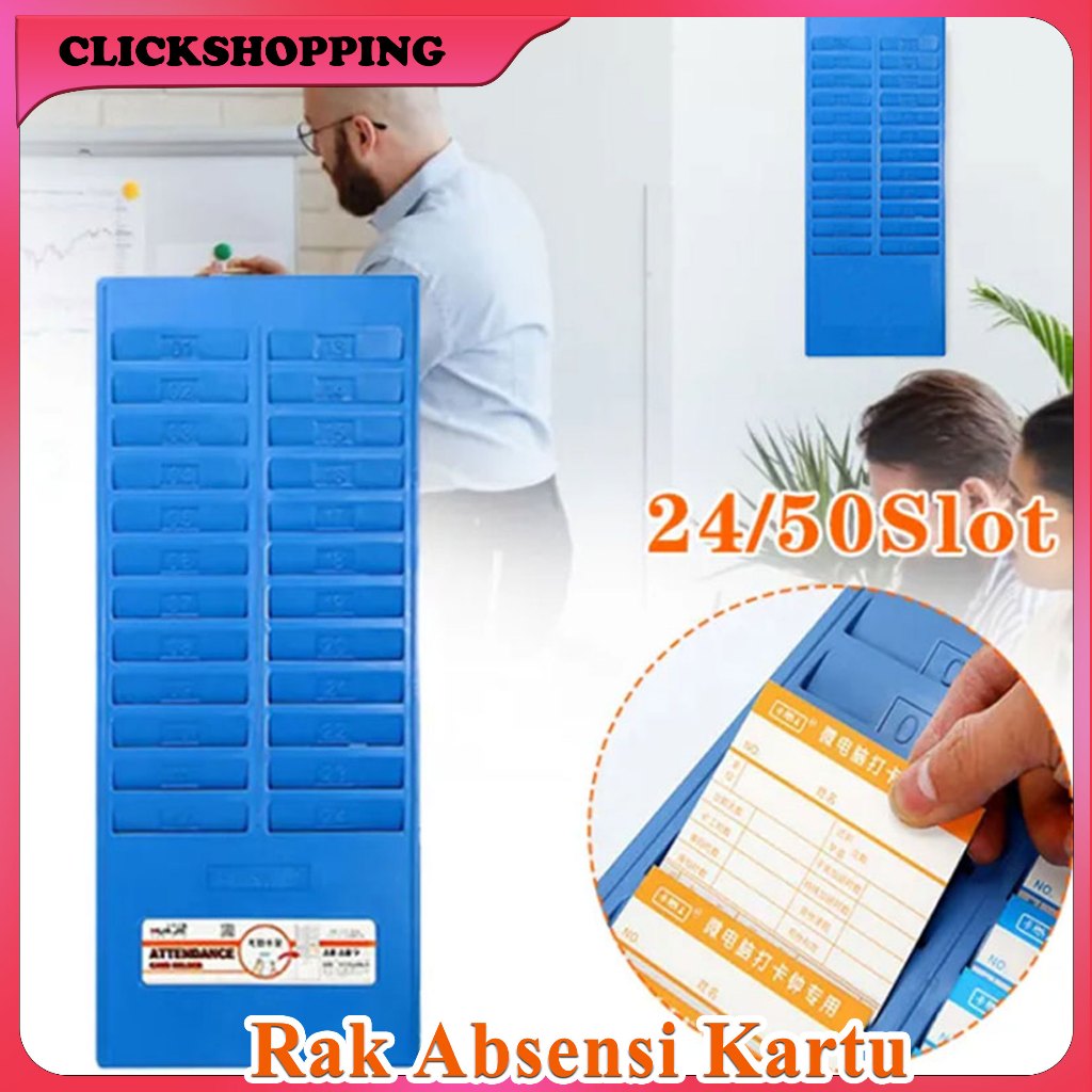 Jual [COD] Isi 24/50 Sheet Rak Tempat Kartu Absensi Rak Absensi Kartu ...