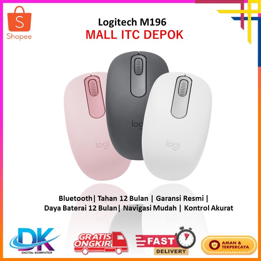 Jual Logitech M196 Mouse Wireless Bluetooth, Mouse Ringkas dan Portabel ...
