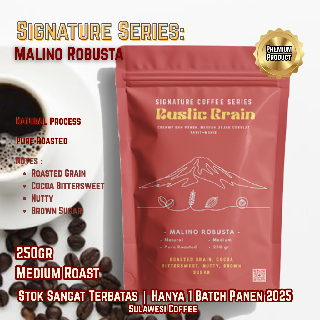 Jual Kopi Robusta Premium Origin Malino 100% - Rustic Grain - Medium ...