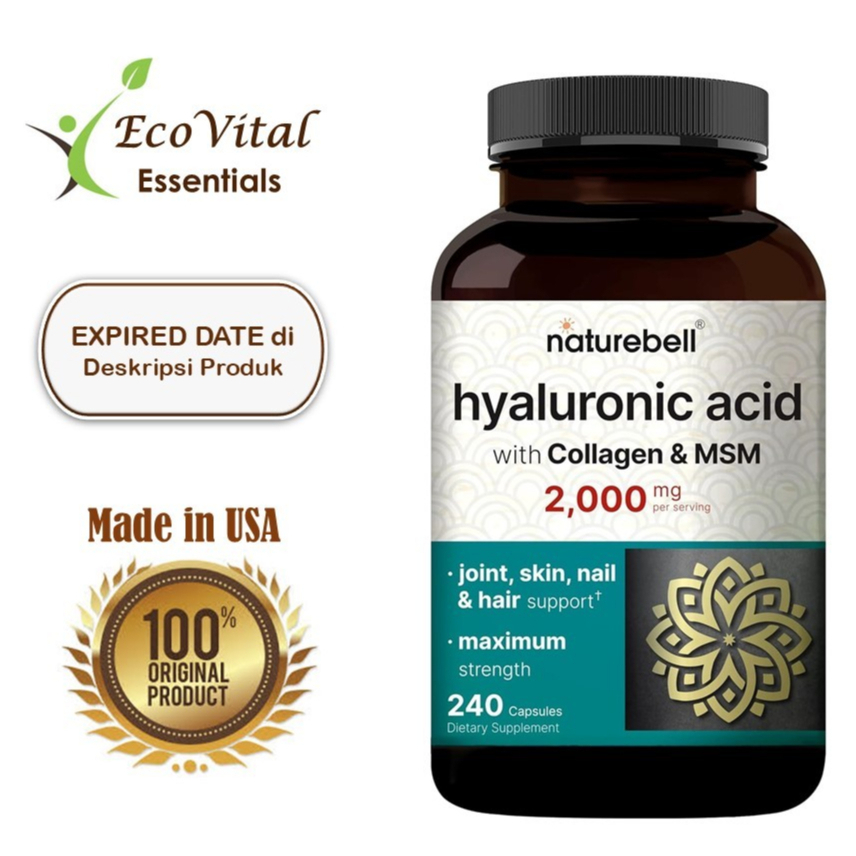 Jual Hyaluronic Acid with Collagen & MSM 2000mg 240capsules Naturebell ...