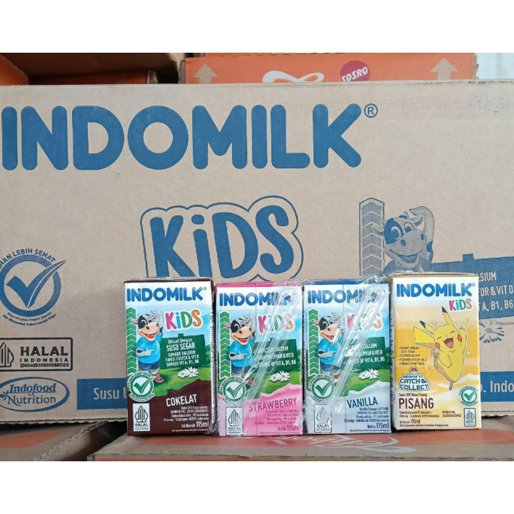 Jual susu Indomilk kids 115 ml 1 dus isi 40 pcs susu UHT anak kemasan ...