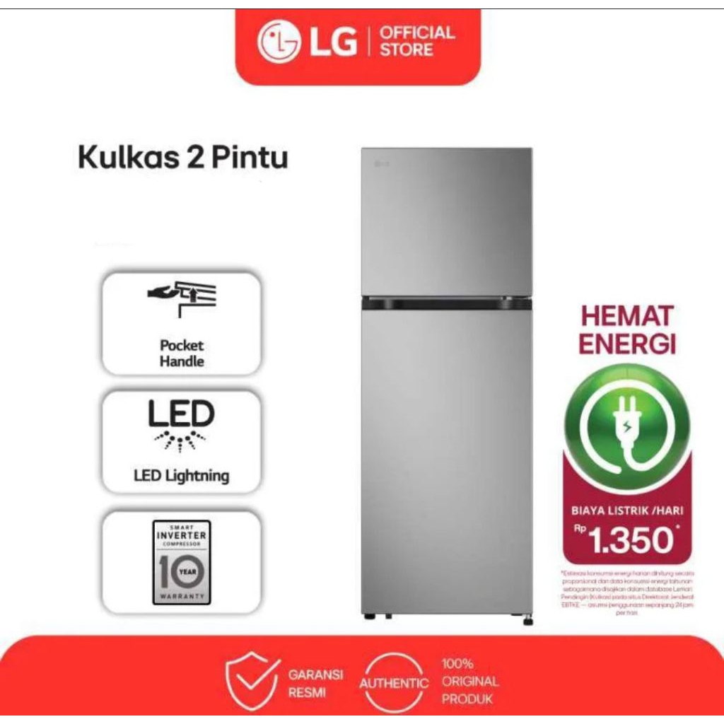 Jual KULKAS LG 2 PINTU INVERTER GN-B212PFNF | Shopee Indonesia