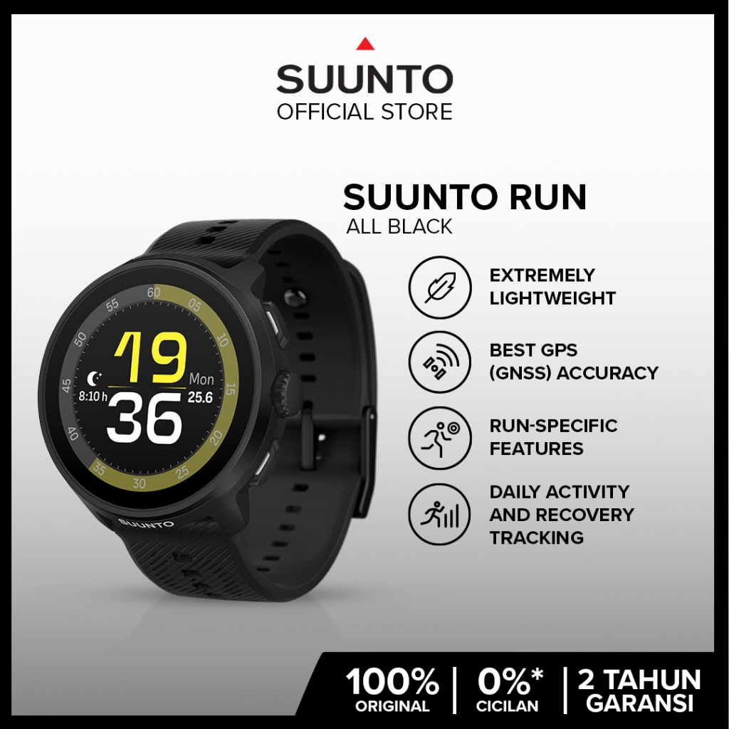 Jual Suunto Run All Black - Lightest Running GPS Watch with AMOLED ...