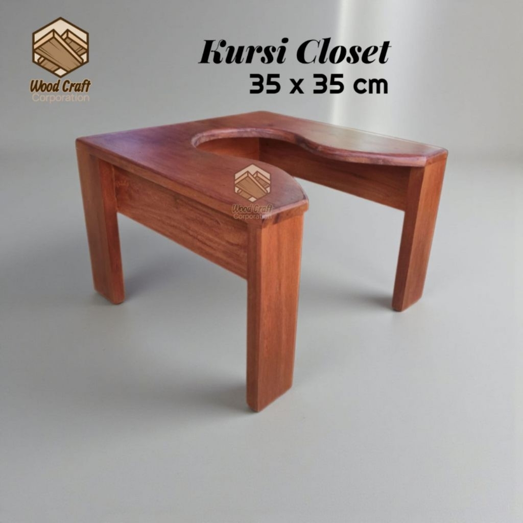 Jual Kursi toilet 35x35 cm WC closet duduk portable kayu kursi bolong ...