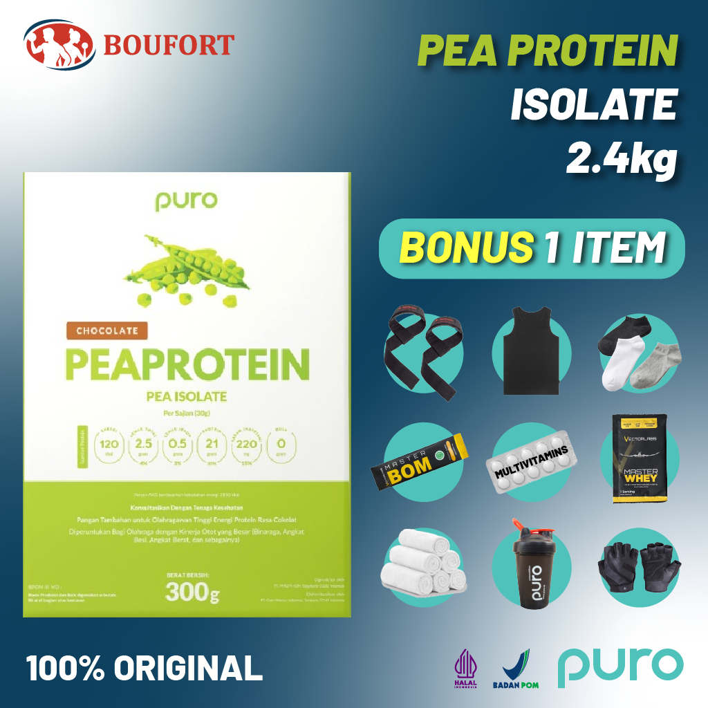 Jual PURO PEA PROTEIN ISOLATE 2.4Kg VEGAN NOT soy powder kent prana on ...