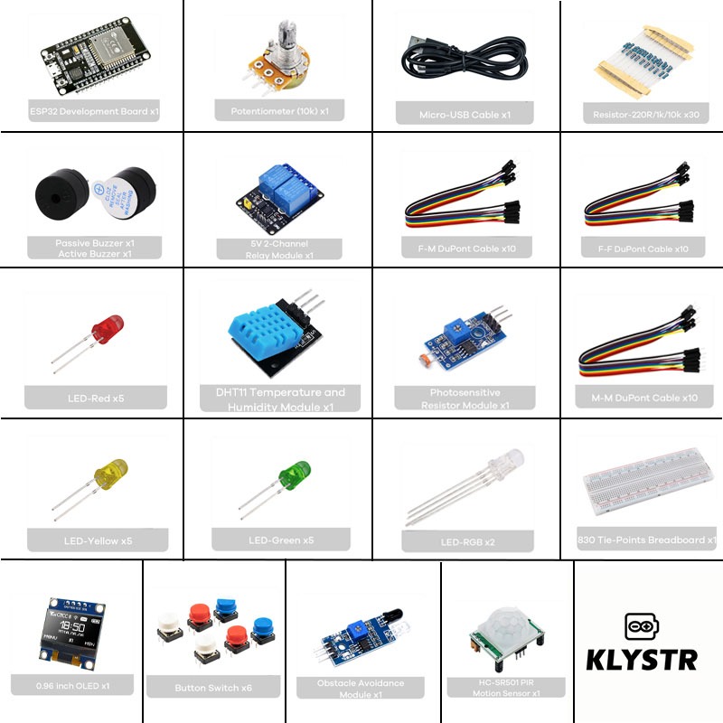 Jual KLYSTR ESP32 Basic Starter kit WIFI + Bluetooth Wireless IoT ...