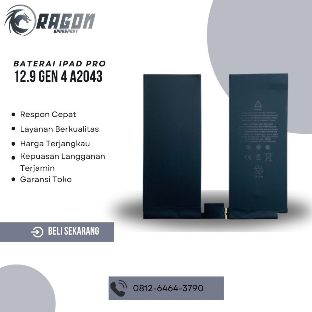 Jual BATERAI IPAD PRO 12.9 GEN 4 A2043 2020 ORIGINAL | Shopee Indonesia