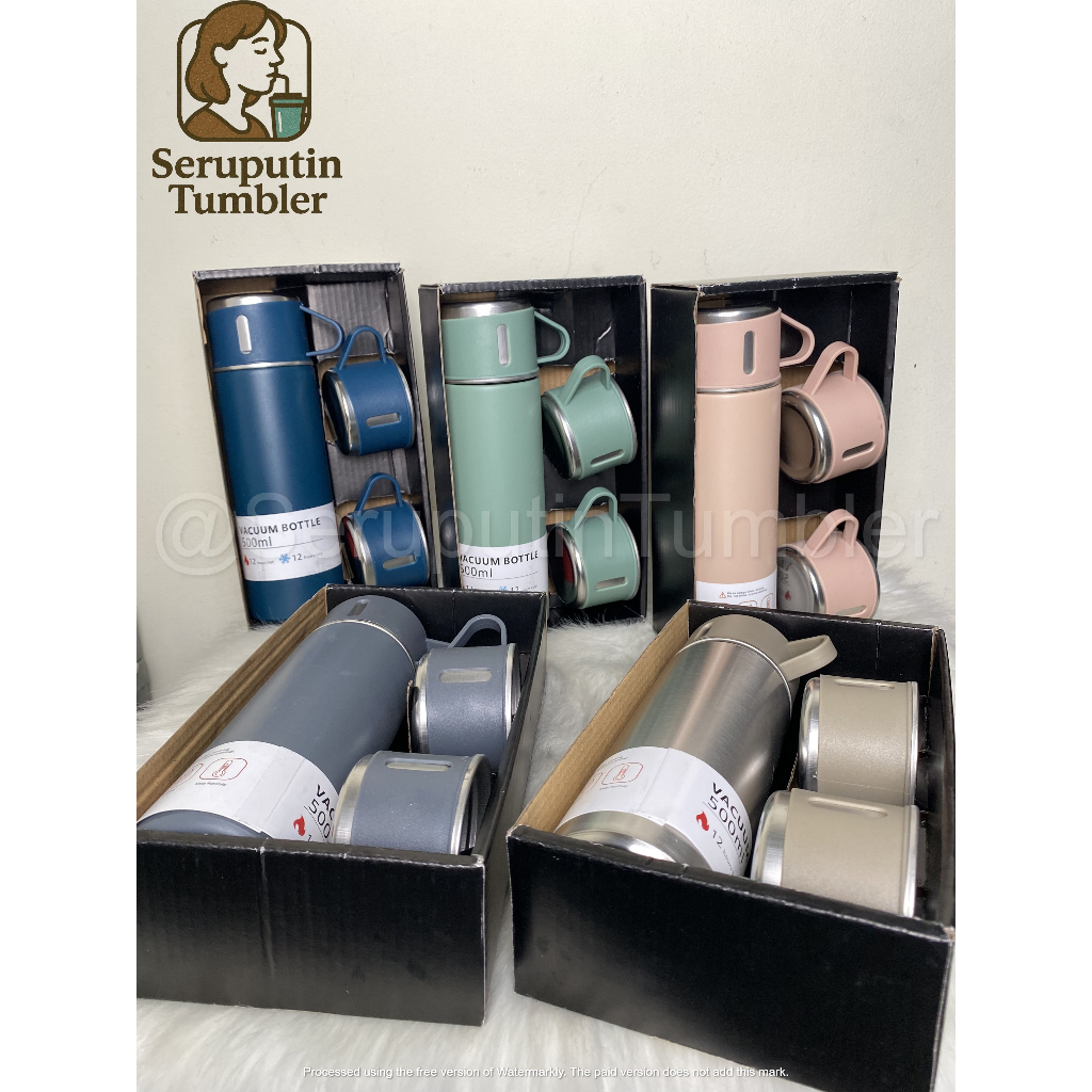 Jual Termos Sultan 500ML Set dengan 3 Cangkir | Tahan 12 jam Panas dan ...