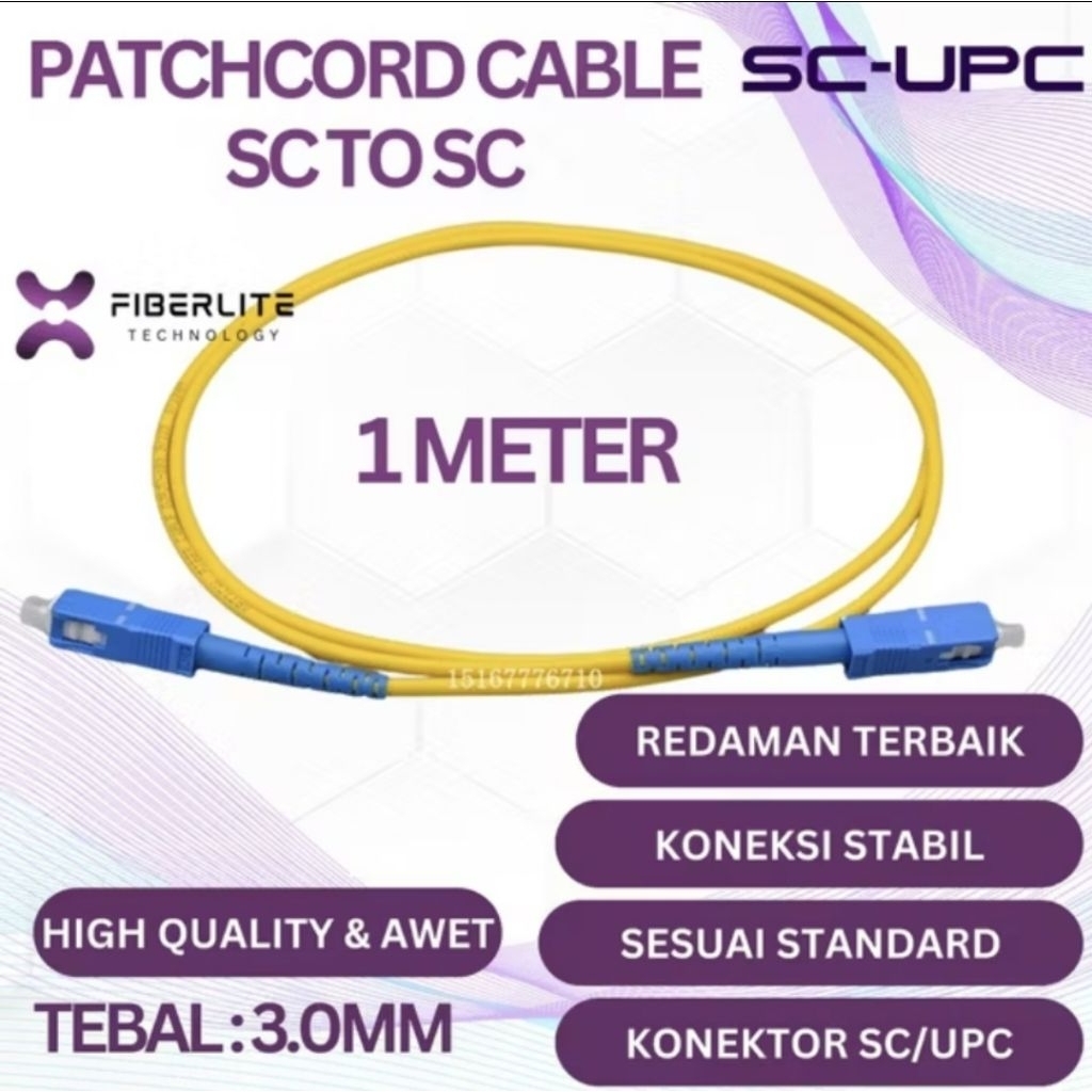 Jual pigtail PATCH CORD SC/UPC-SC/UPC ( BIRU - BIRU ) TEBAL 3.0MM PANJANG 1M | Shopee Indonesia