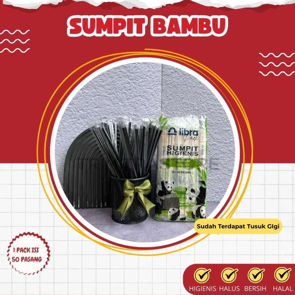 Jual ( Isi 50 Pcs ) Sumpit Bambu Steril Merk Libra + Tusuk Gigi ...