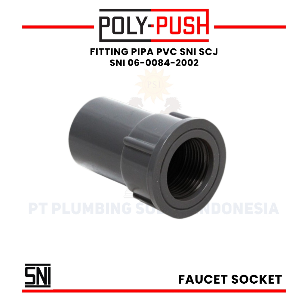 Jual Poly Push Faucet Socket SNI SDD 2 Inch / 63 mm Sok Drat Dalam ...