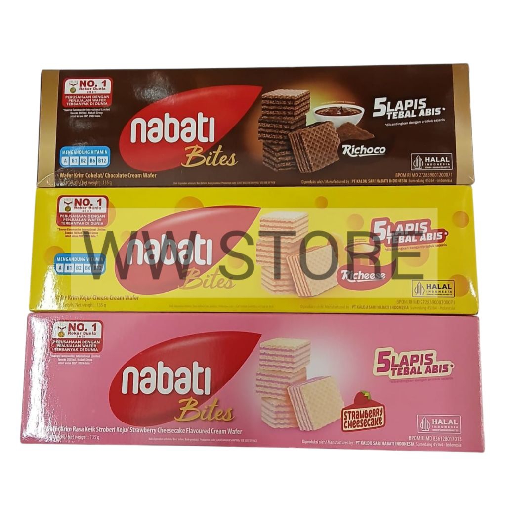 Jual Wafer krim rasa cokelat coklat keju stroberi keik halal MUI nabati ...