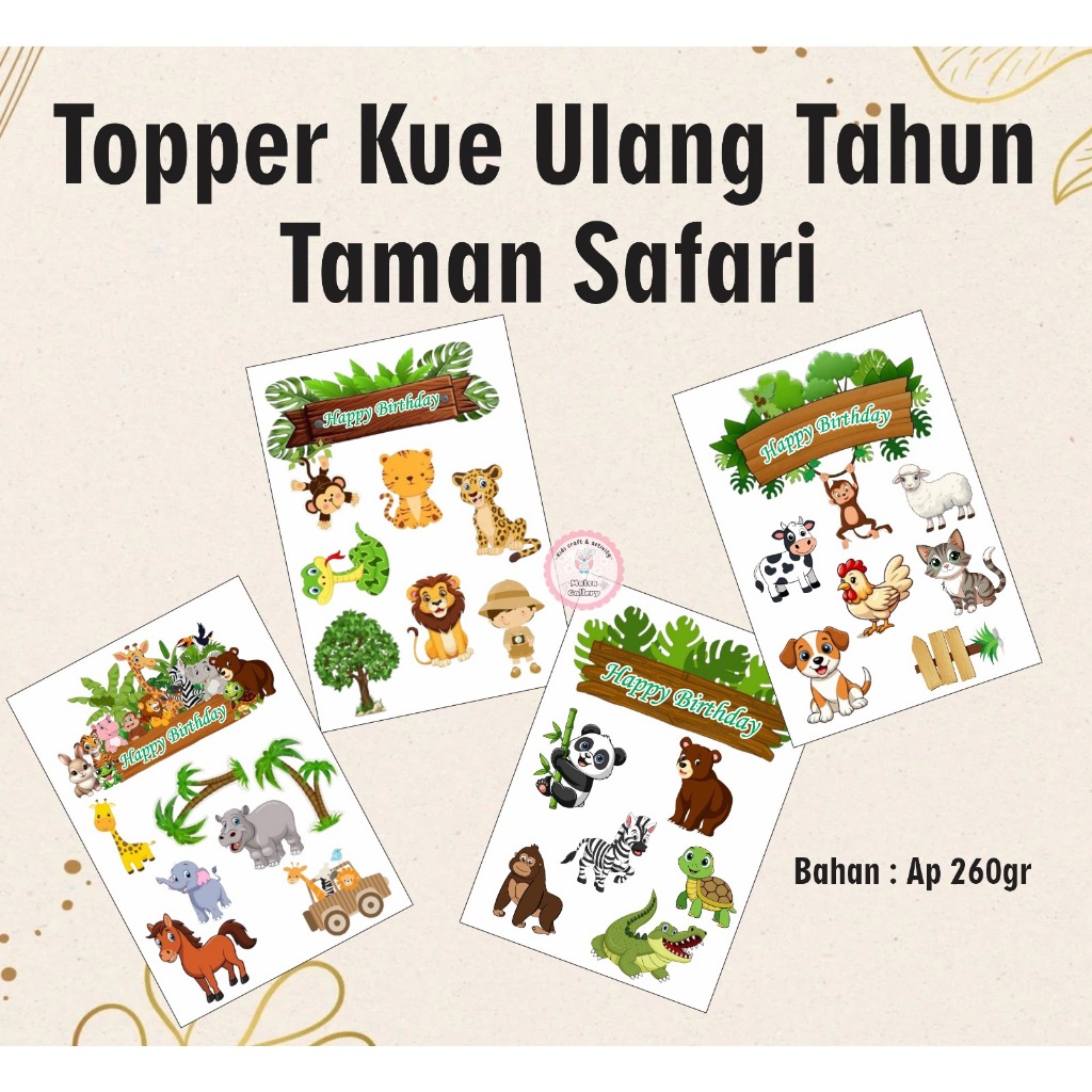 Jual Topper kue ulang tahun tema taman safari / zoo | Shopee Indonesia