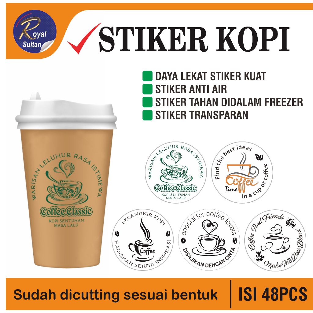 Jual Stiker minuman Cup Kopi / Coffee cup / kemasan minuman / kemasan ...
