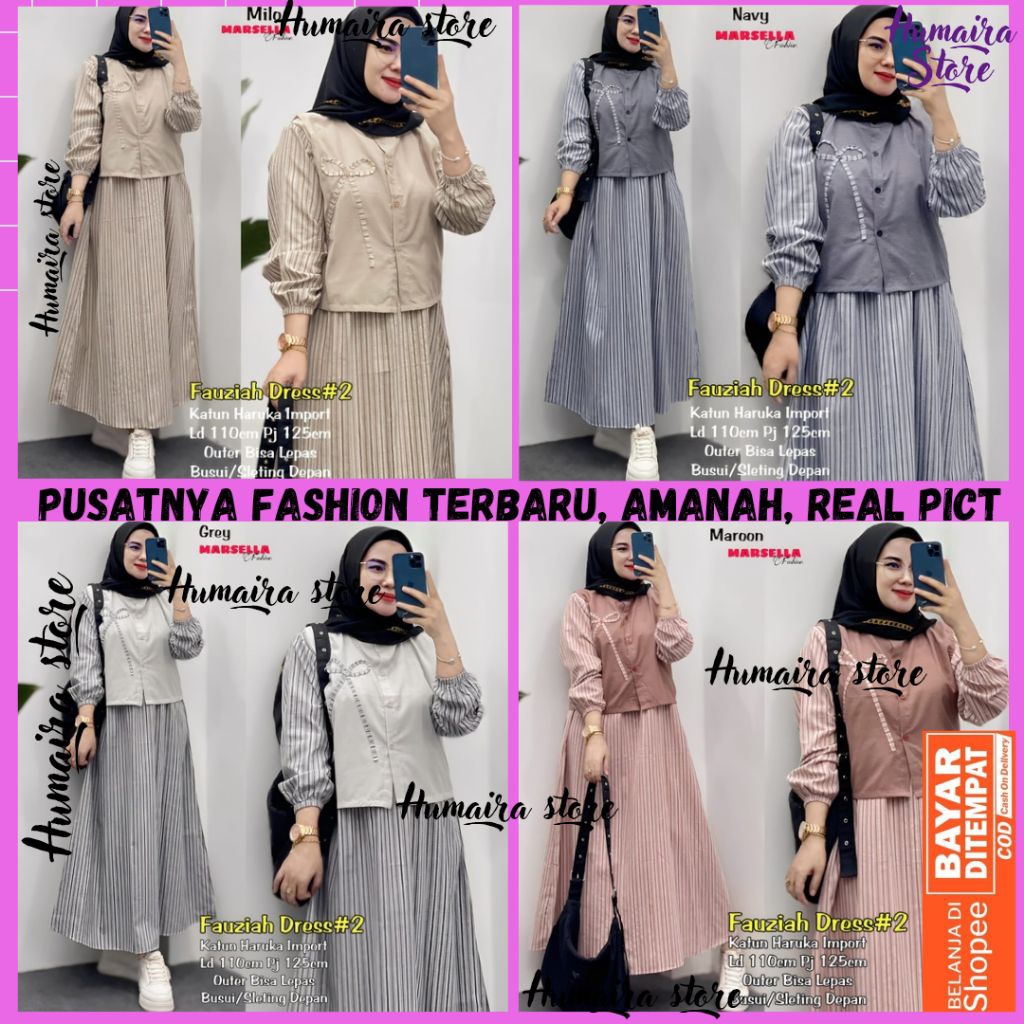 Jual Fauziah Ohana Midi Dress By Marsella / BELLA NABELA ZAWIYA MIDI ...