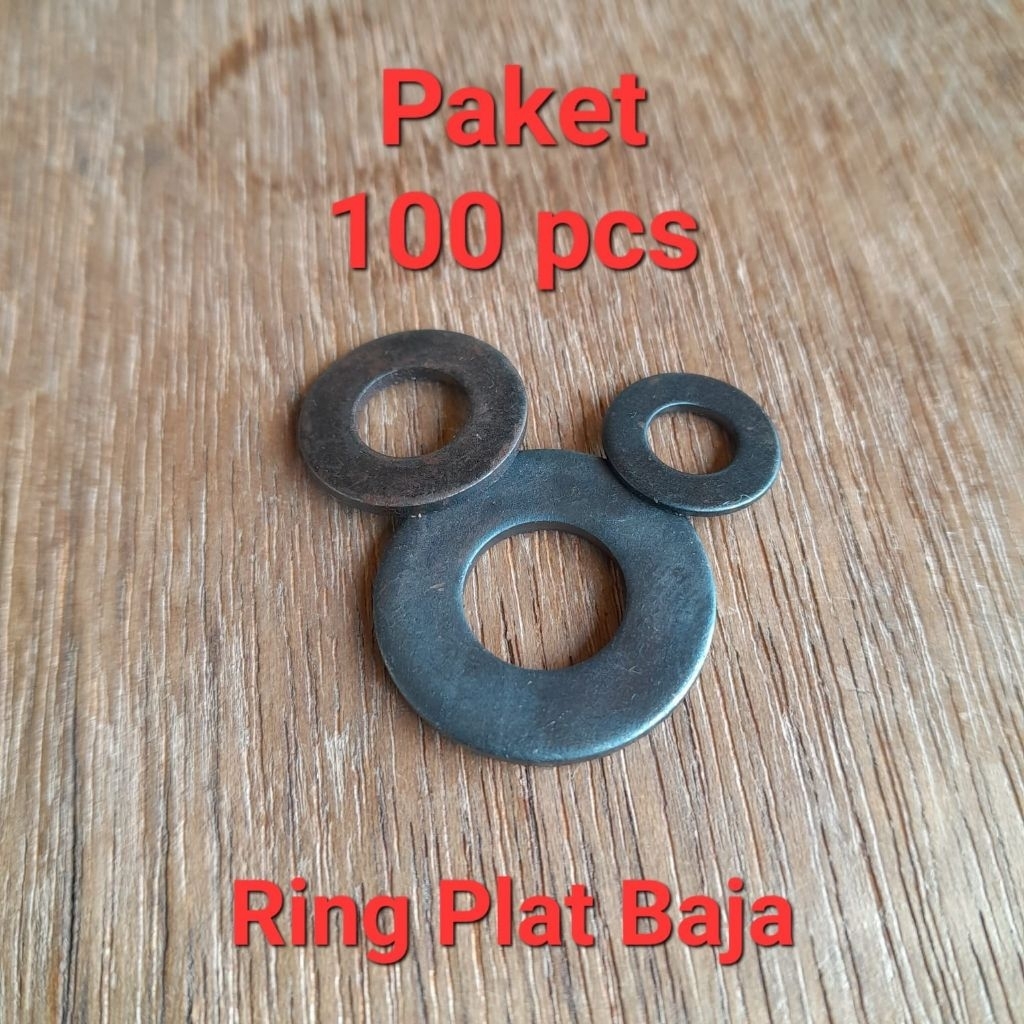 Jual Ring plat baja hitam (paket 100 pcs) | flat washer baja | ring ...