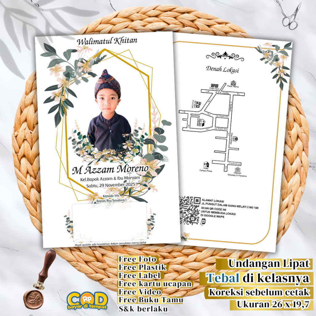 Jual Undangan sunatan khitanan harga murah mewah proses cepat tebal di ...