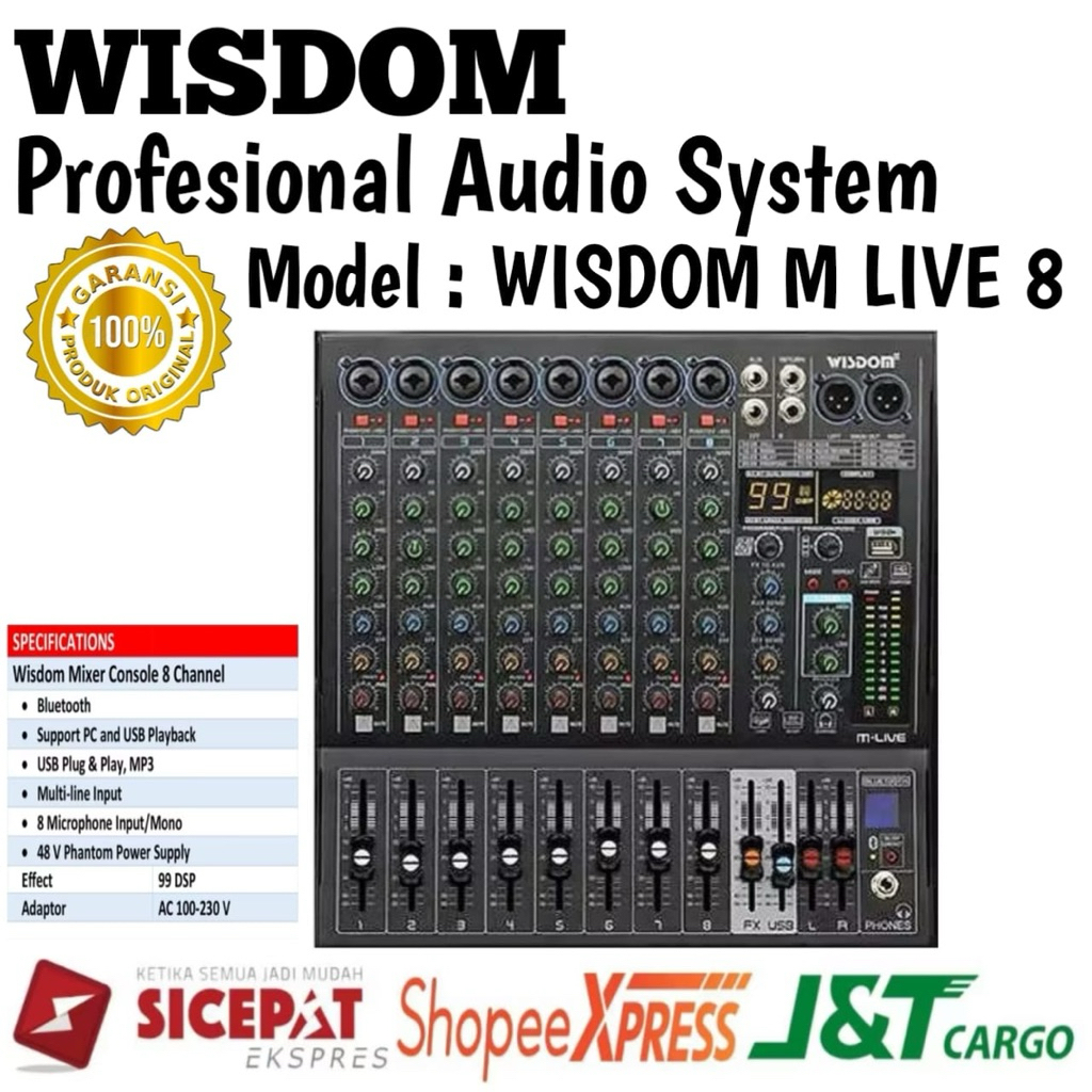 Jual Mixer Wisdom M Live 8 Original Mixer Wisdom 8 Channel | Shopee ...