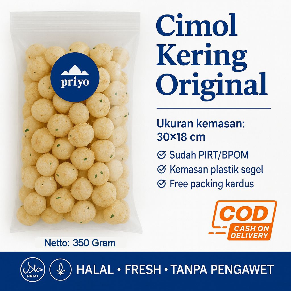 Jual PRIYO SNACK Cimol Kering Original 350 Gram Renyah Halal | Shopee ...