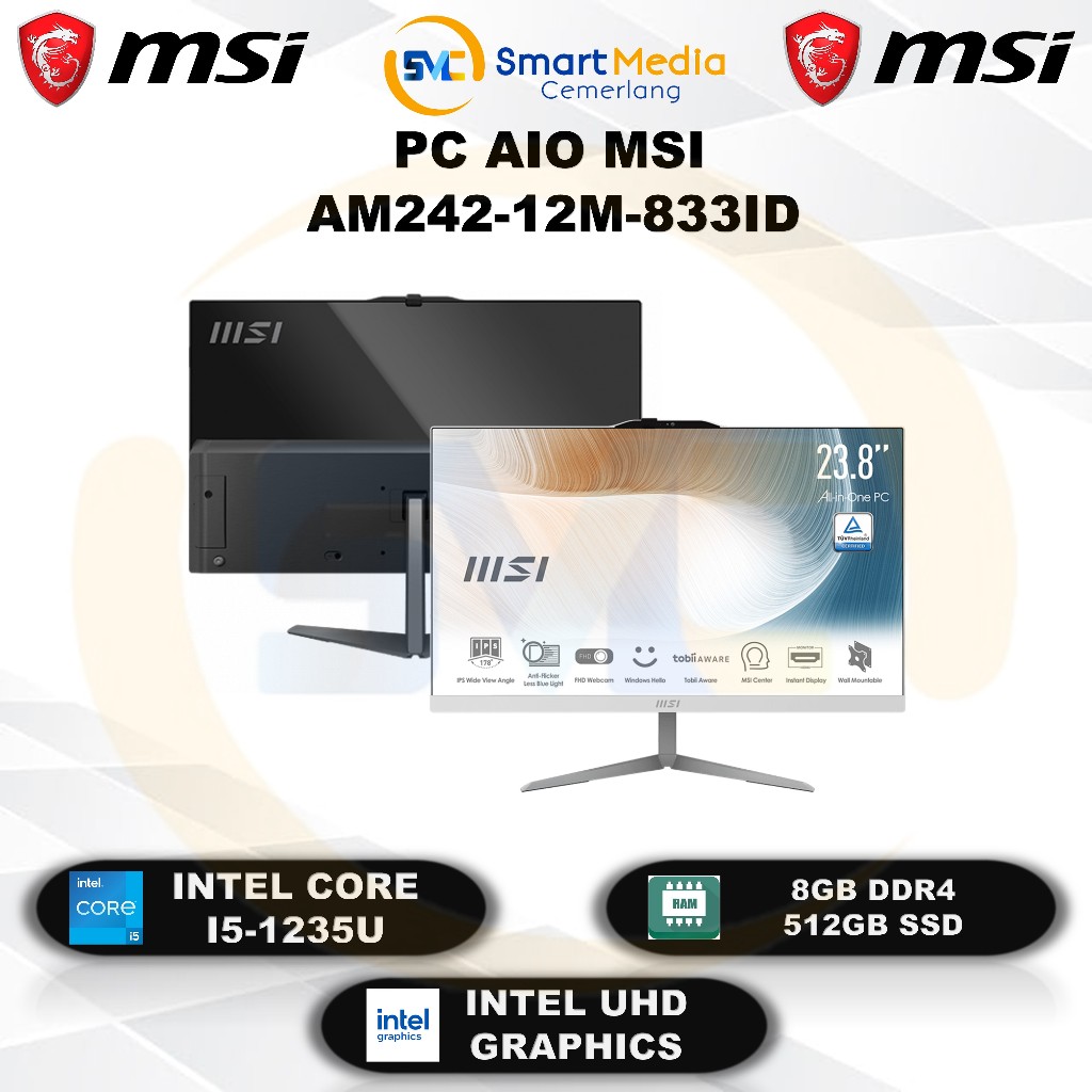 Jual PC AIO MSI MODERN AM242-12M-833 - Intel i5-1235U - 8GB - 512GB ...