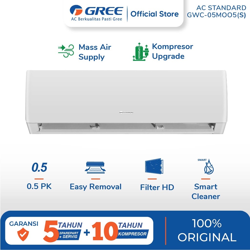 Jual AC GREE AC 1/2 PK Standard - (GWC-05MOO5s) | Shopee Indonesia