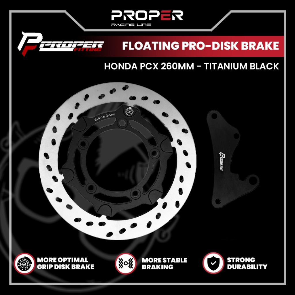 Jual DISK BRAKE CAKRAM DEPAN HONDA PCX 160 UKURAN 260MM DENGAN BRACKET ...