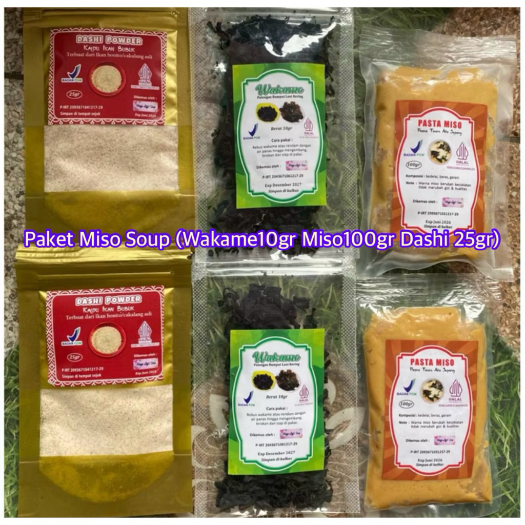 Jual Paket Hemat Miso Soup (Miso 100gr, Dashi 25gr, Wakame 10gr) sup ...