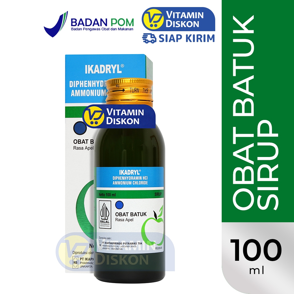 Jual IKADRYL SIRUP OBAT BATUK RASA APEL - 100ML | Obat Untuk Meredakan ...