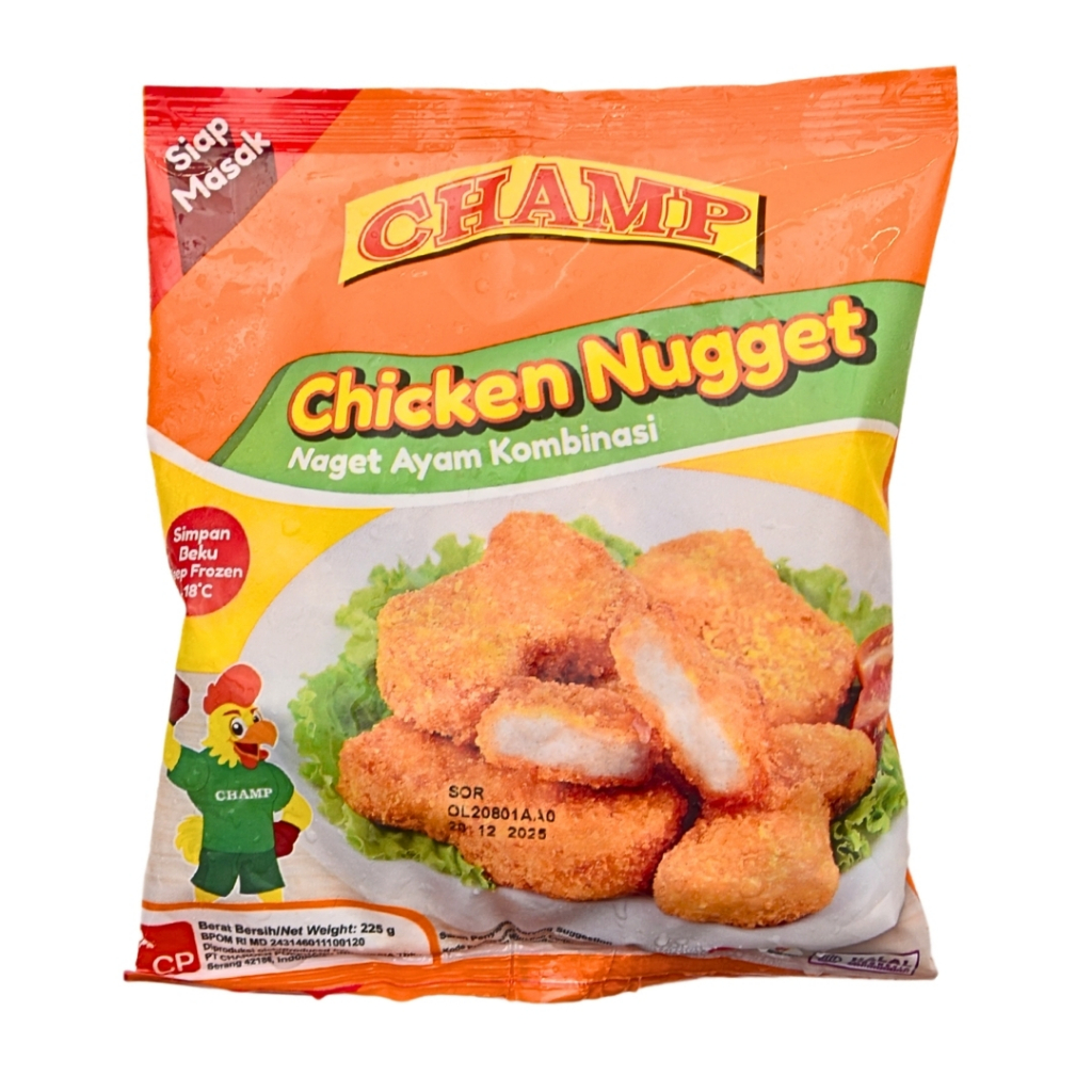 Jual CHAMP CHICKEN NUGGET/STICK/ COIN/ABC/SOSIS ISI 3 225 dan 450 GRAM ...