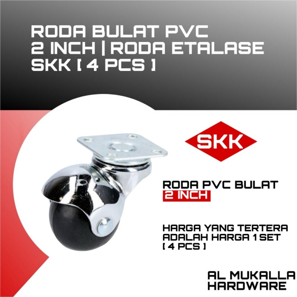 Jual Roda Caster Karet 50mm 2 Inch 4 Pcs Original | Roda Caster TG 50 B ...