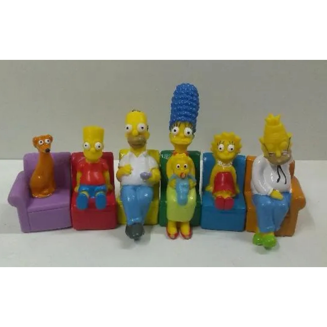 Jual the simpsons mini figure cough gag set - homer bart marge lisa ...