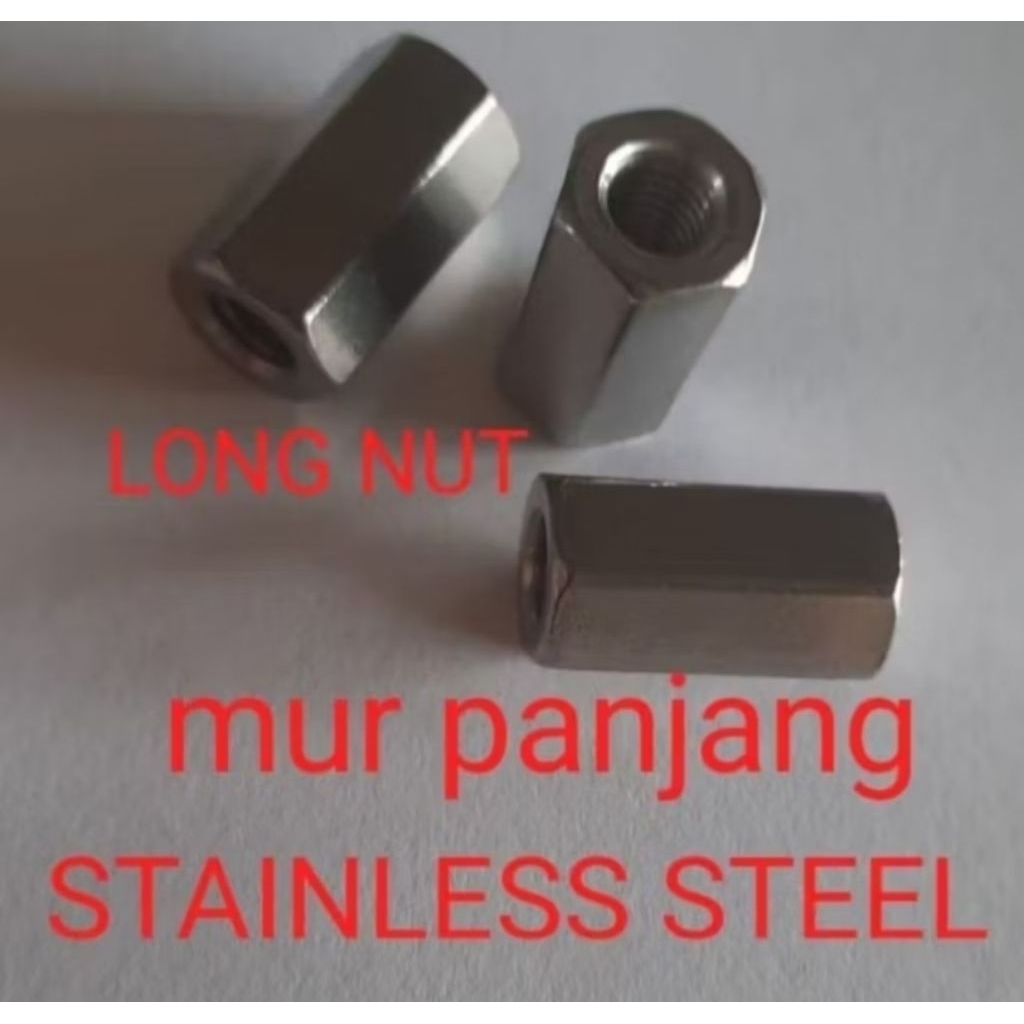 Jual LONG NUT STAINLESS M12 M16 304 FULL STAINLESS STEEL 304 M12 / LONG ...