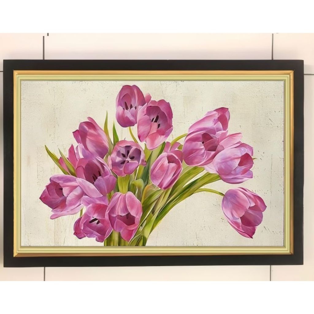 Jual Hiasan Dinding Figura Lukisan Cetak Bunga Tulip plus bingkai ...