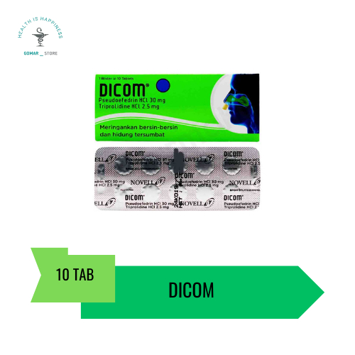 Jual Dicom tab 1strip @10tab (meringankan bersin", hidung tersumbat ...